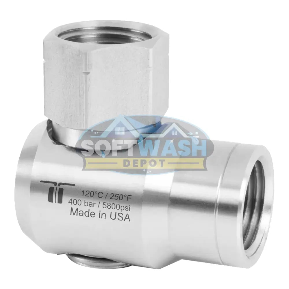 Mosmatic 1/2" 90 FPT x FPT l SS Swivel | Pressure Wash Supply