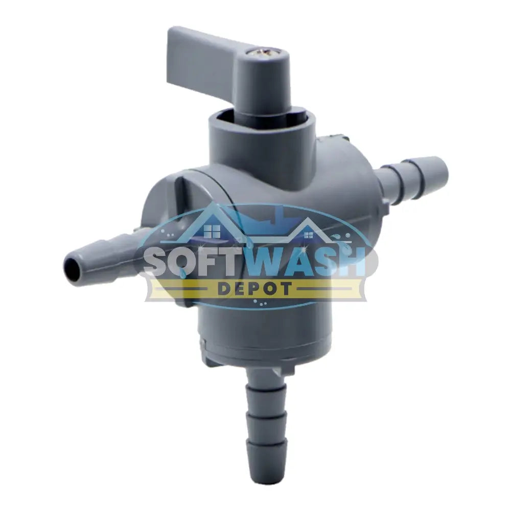 1/4" Hose Barb Series 326 3-Way PVC Ball Valve with FKM Seals