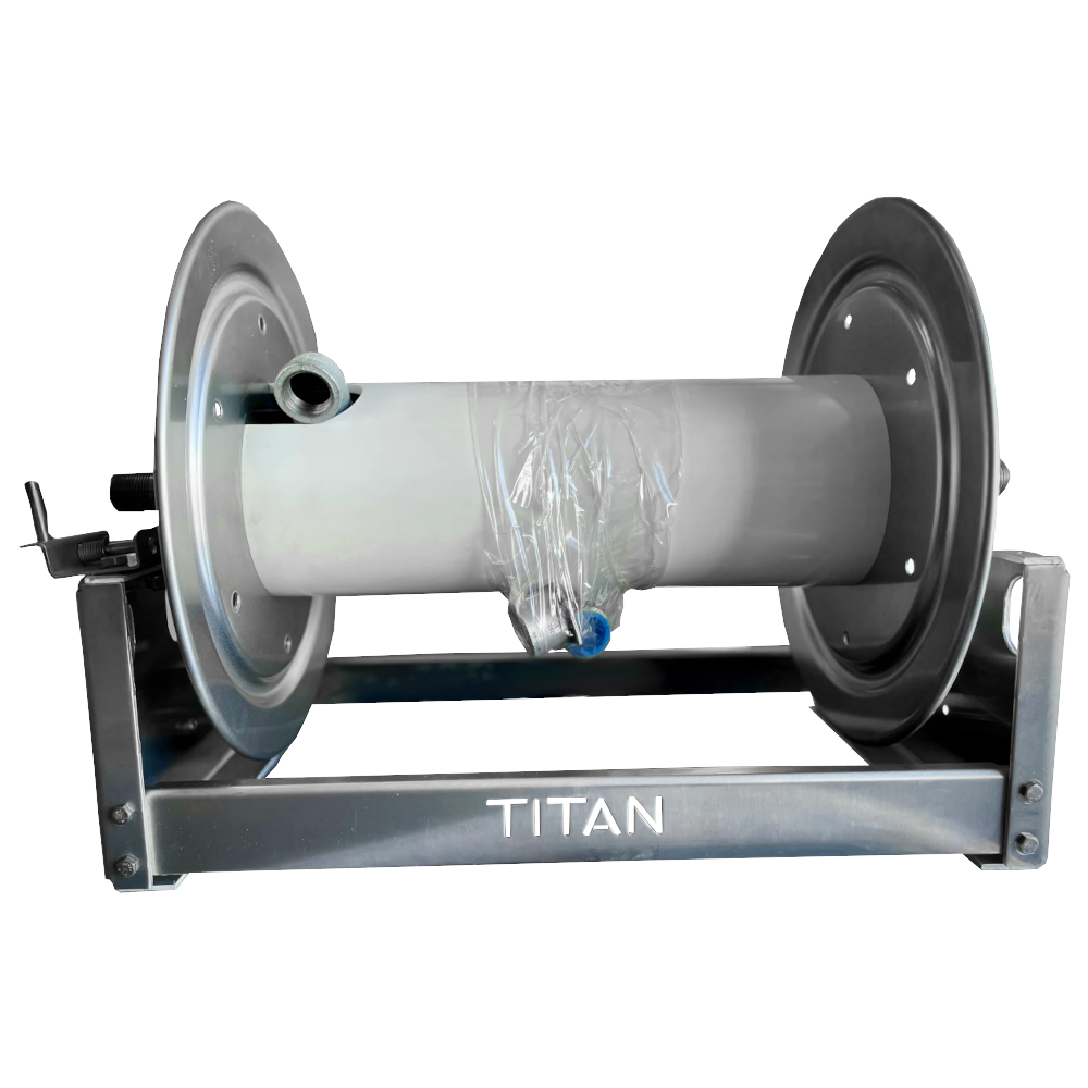 Titan 18" Full Frame Aluminum Manual Hose Reel w/ 1" Manifold