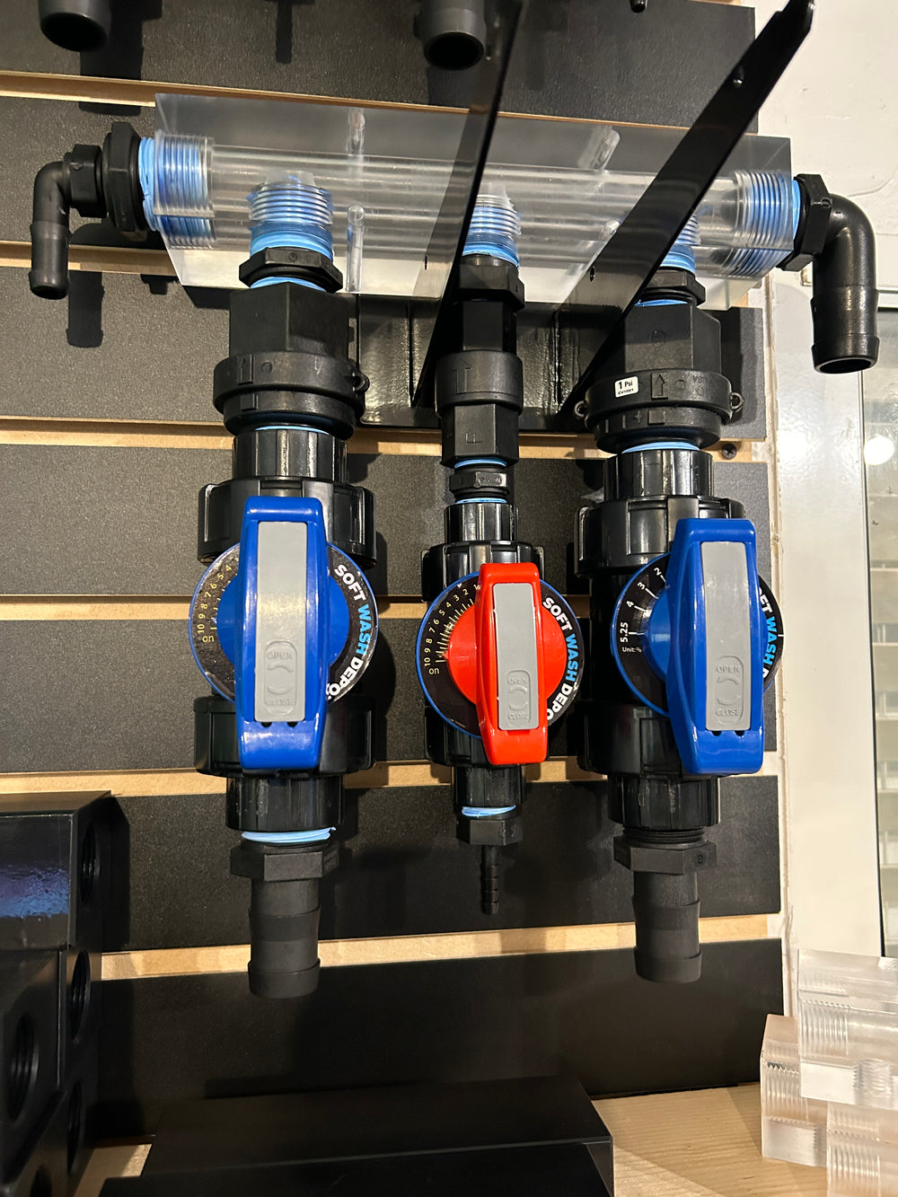 Clear Acrylic Soft Washing Mixing Proportioner 3 Port Made in the USA